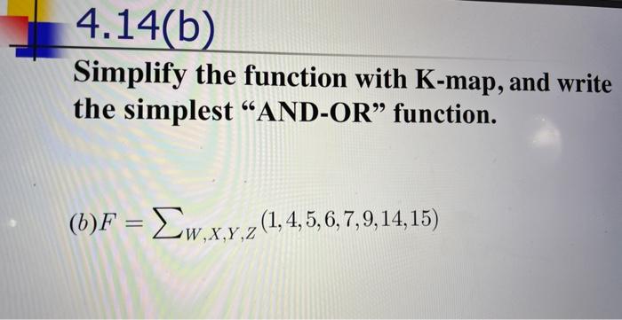 Solved Simplify the function with K-map, and write the | Chegg.com