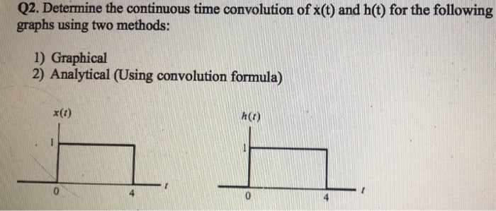 Solved Q2. Determine the continuous time convolution of x(t) | Chegg.com