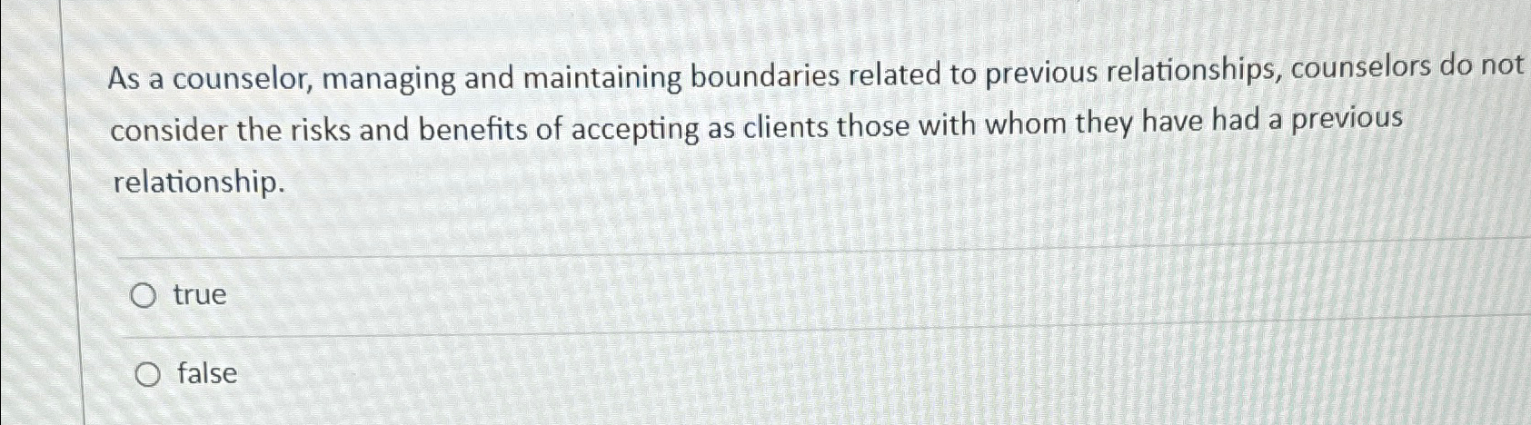 Solved As a counselor, managing and maintaining boundaries | Chegg.com