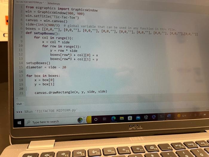 Solved AACtoE MDTEinpy* tictutoepy from ezgraphics import | Chegg.com