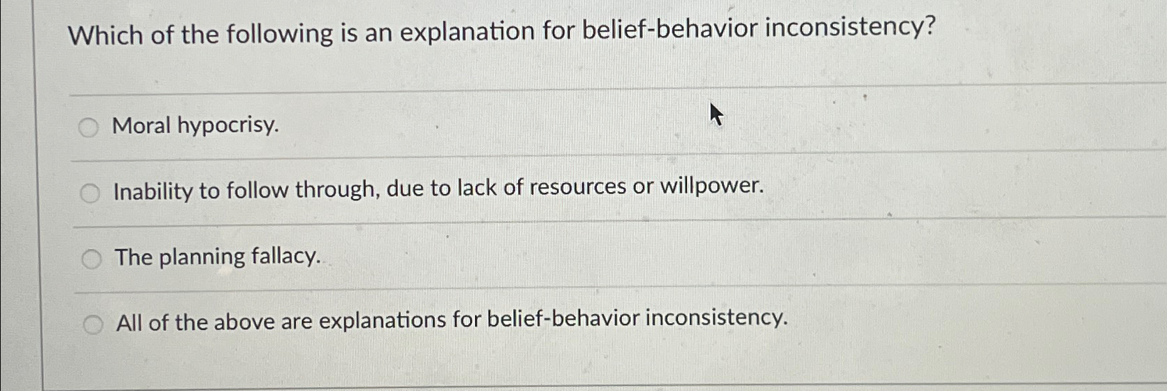 Solved Which of the following is an explanation for | Chegg.com
