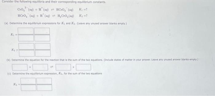 Solved Consider The Following Equilibria And Their
