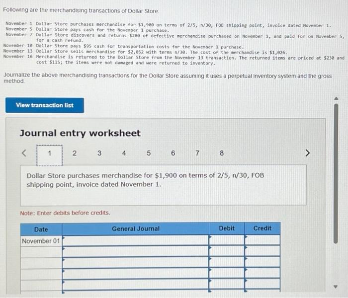 Solved Journal entry for all dates. There's two for November | Chegg.com