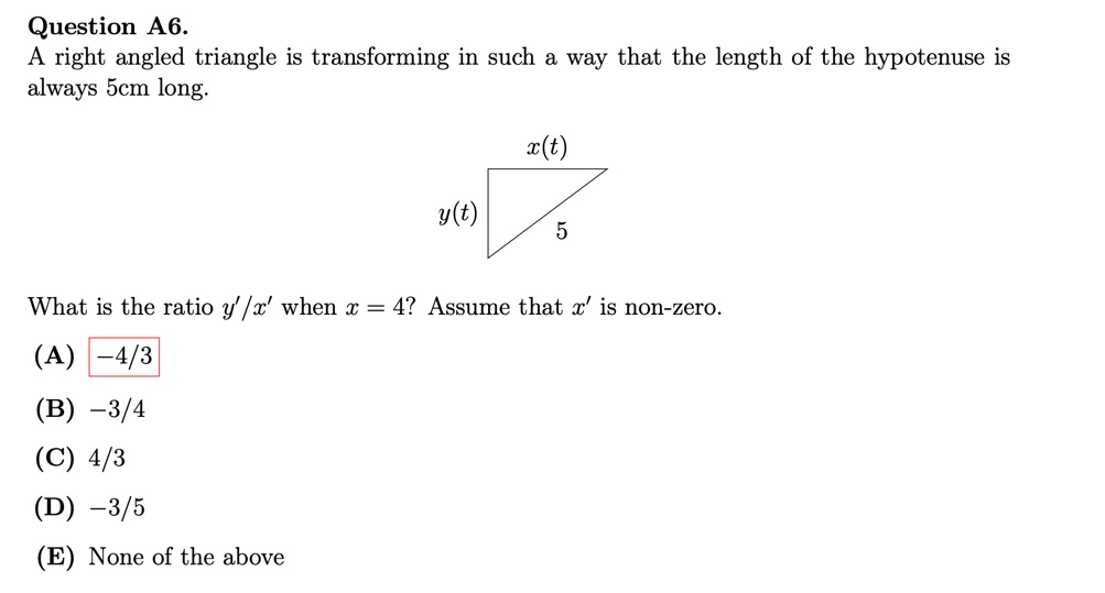 Solved Question A6.A right angled triangle is transforming | Chegg.com