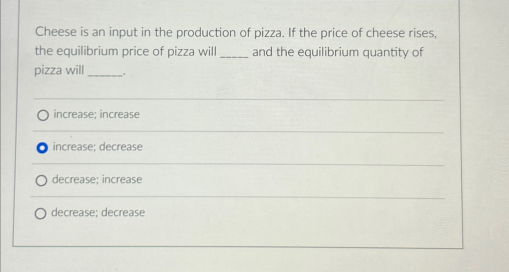Solved Cheese is an input in the production of pizza. If the | Chegg.com