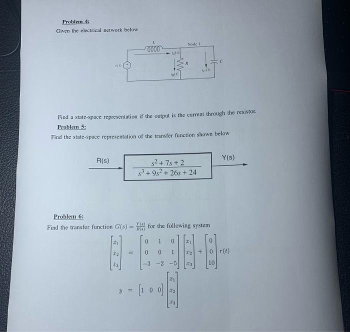 Solved Problem 4: Given the electrical network below Node | Chegg.com