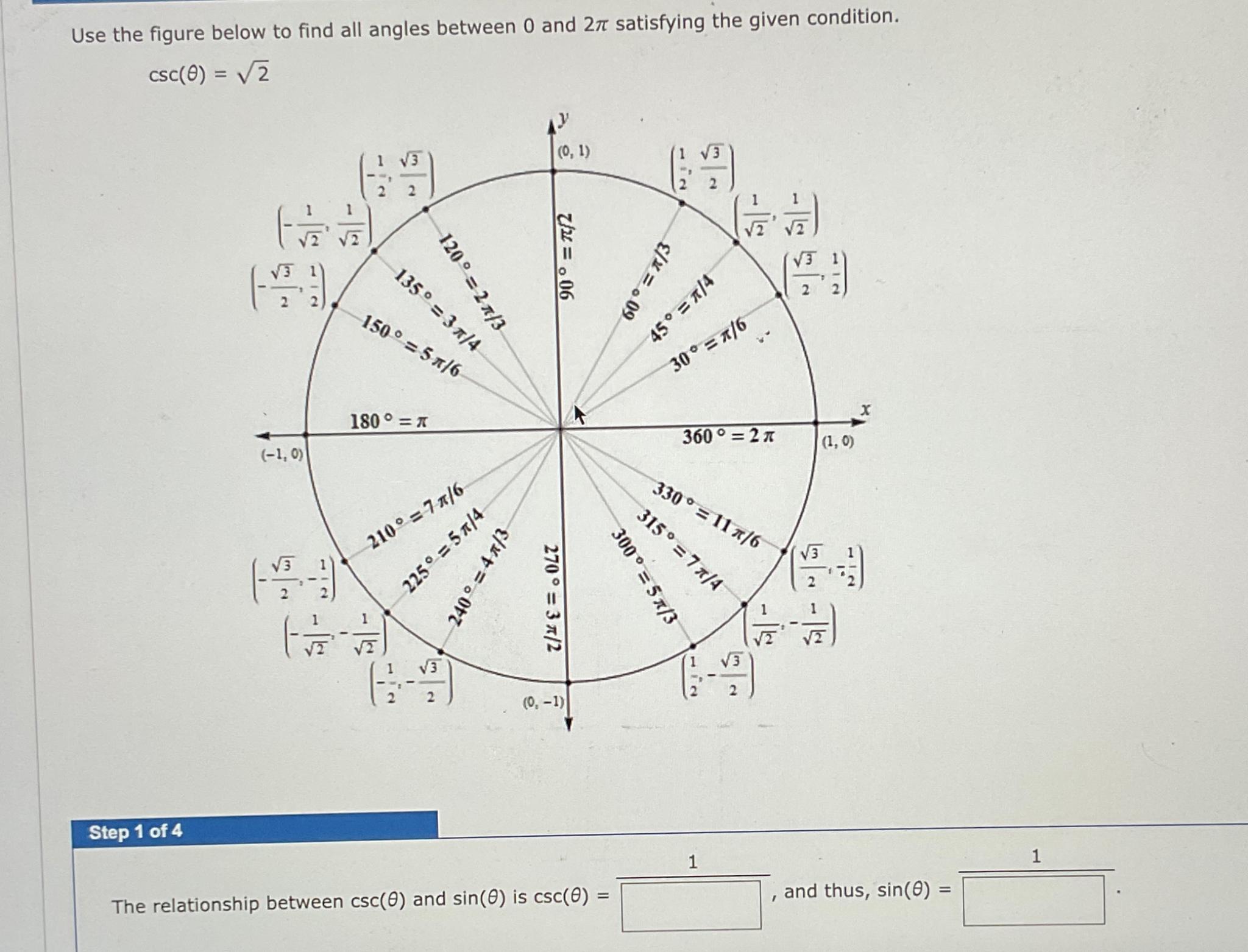 Solved Use the figure below to find all angles between 0 | Chegg.com