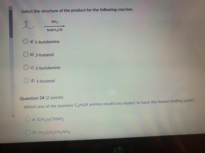 Solved Select the structure of the product for the following | Chegg.com