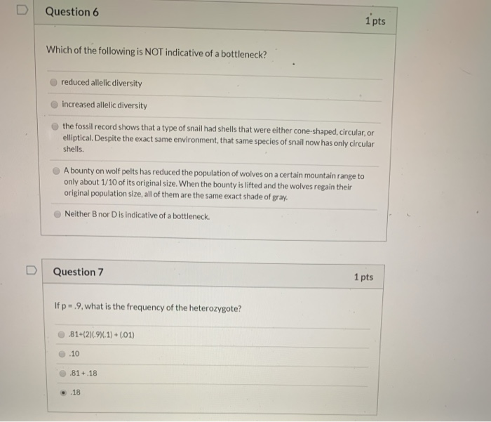 Solved Question 4 1 pts Non-adaptive evolution would NOT | Chegg.com