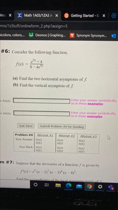 Solved Ircu X Math 1A03/1ZA3 A X Getting Started - X | Chegg.com