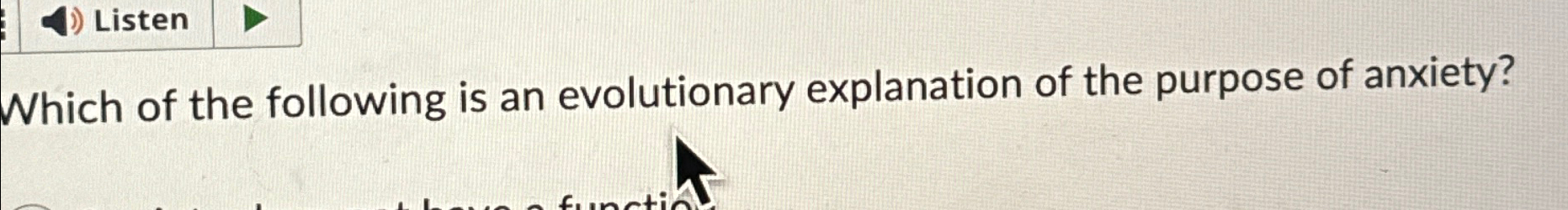 Solved Which of the following is an evolutionary explanation | Chegg.com