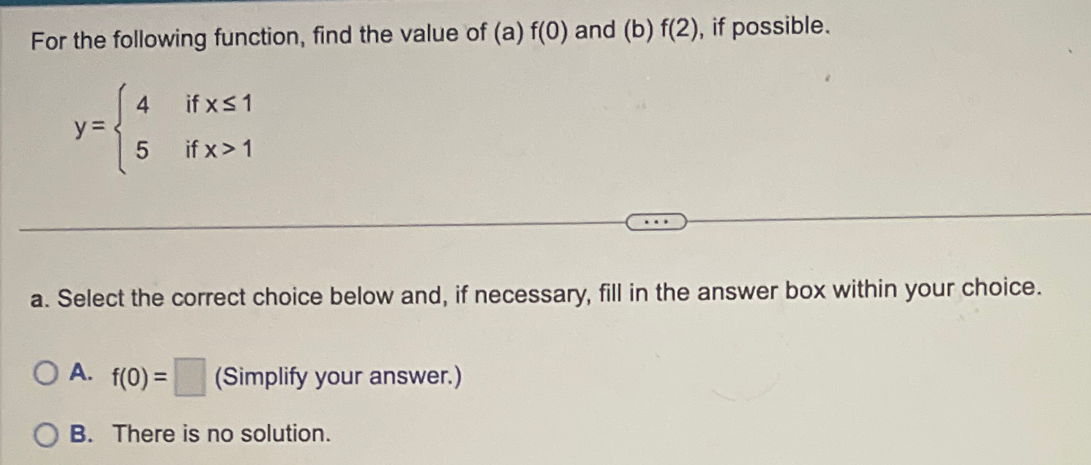 Solved For the following function, find the value of (a)f(0) | Chegg.com