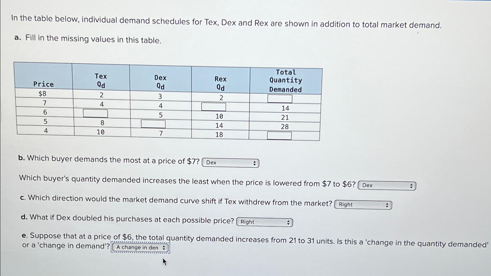 Solved In the table below, individual demand schedules for | Chegg.com