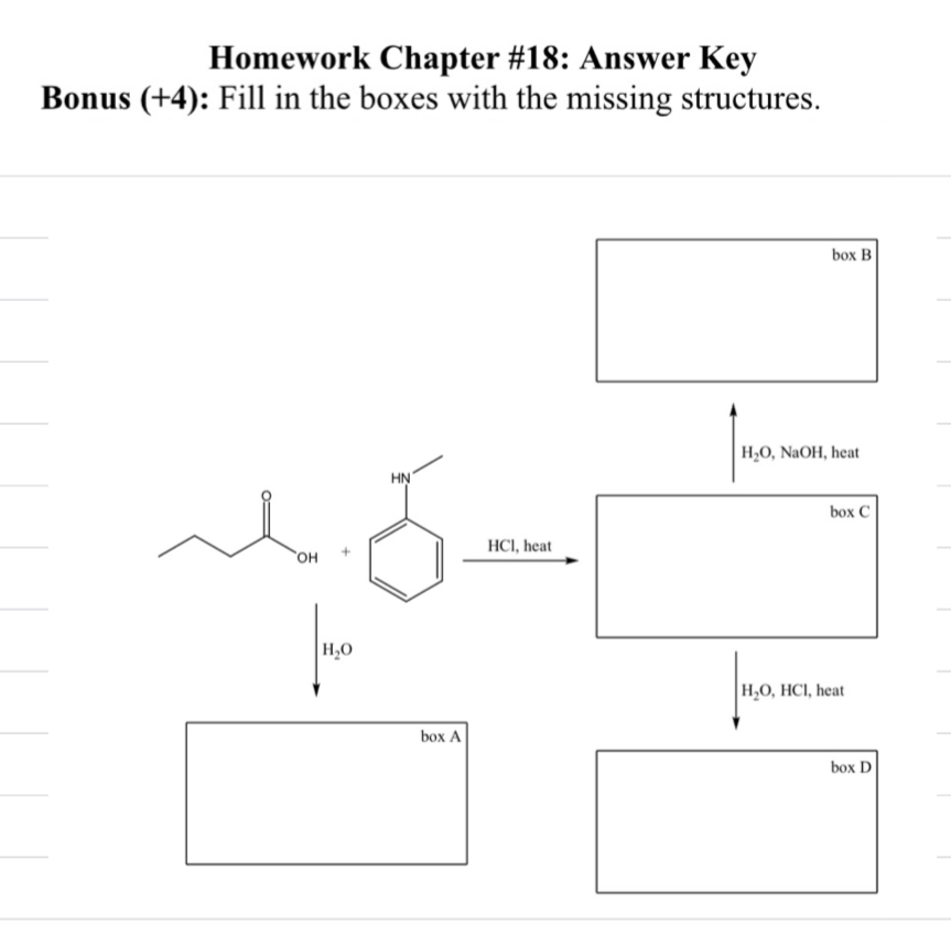 Homework Chapter #18: Answer KeyBonus (+4): Fill in | Chegg.com