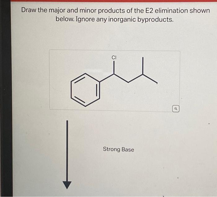 Solved Draw the major and minor products of the E2 | Chegg.com