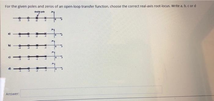 Solved For the given poles and zeros of an open-loop | Chegg.com