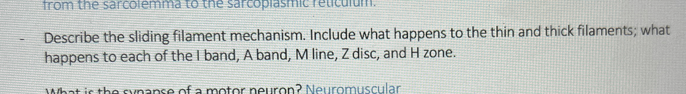 Solved Describe the sliding filament mechanism. Include what | Chegg.com