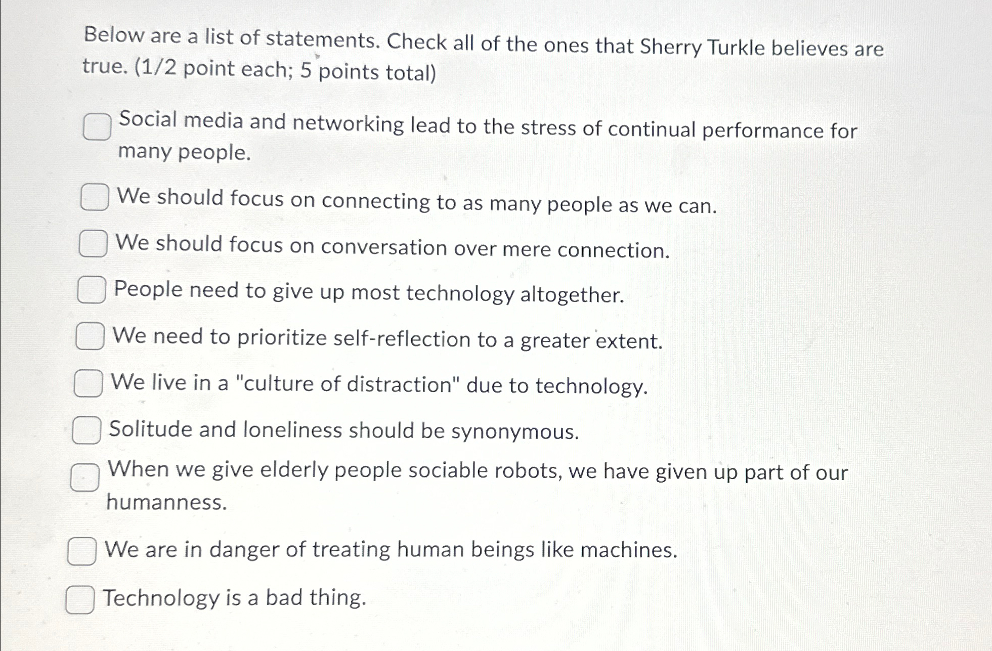 Solved Below are a list of statements. Check all of the ones | Chegg.com