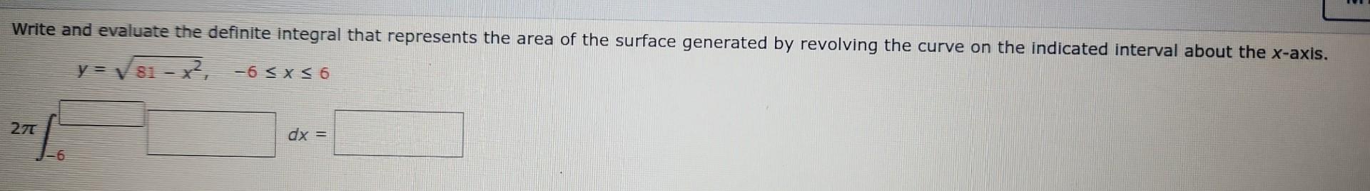 Solved Write and evaluate the definite integral that | Chegg.com