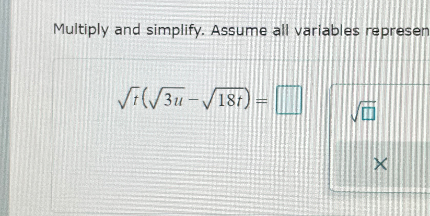 Solved Multiply and simplify. Assume all variables | Chegg.com