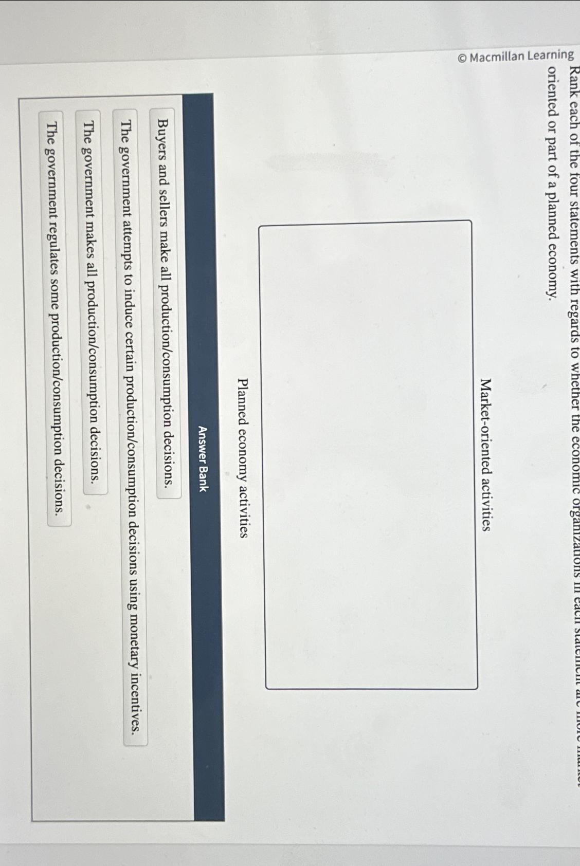 Solved 告 ﻿RaRank each of the four statements with regards to | Chegg.com