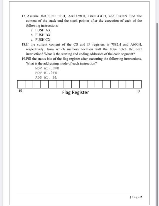 Solved address bus and data bus in the 8086 ? What is the | Chegg.com Solved address bus and data bus in the 8086 ? What is the | Chegg.com
