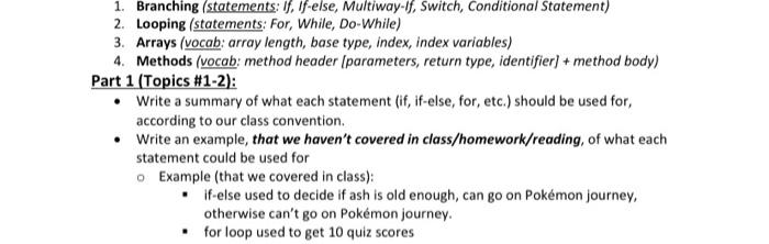 Solved 1. Branching (statements: 1. felse, Multiway.If, | Chegg.com