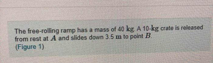 Solved The free-rolling ramp has a mass of 40 kg. A 10-kg | Chegg.com