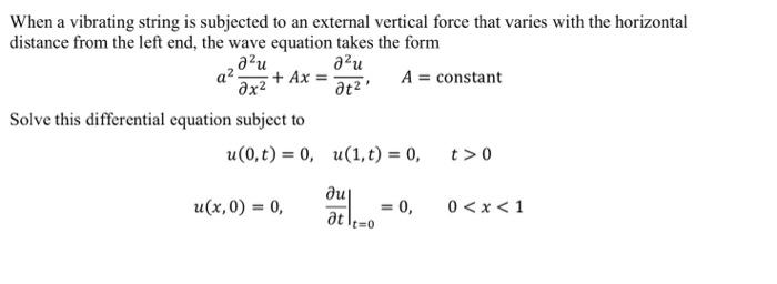 Solved When a vibrating string is subjected to an external | Chegg.com