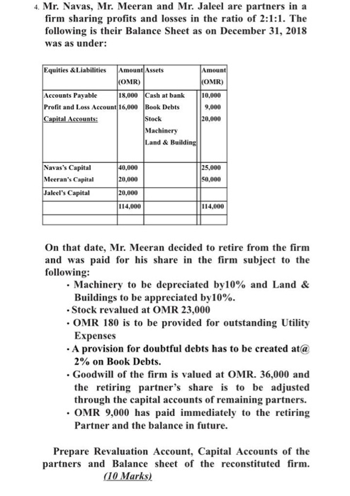 Solved 4. Mr. Navas, Mr. Meeran and Mr. Jaleel are partners | Chegg.com