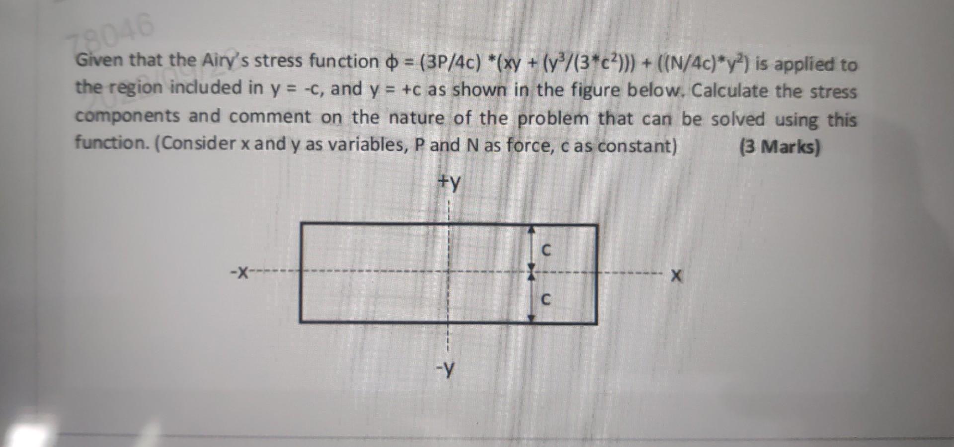 Solved Given that the Airy's stress function | Chegg.com