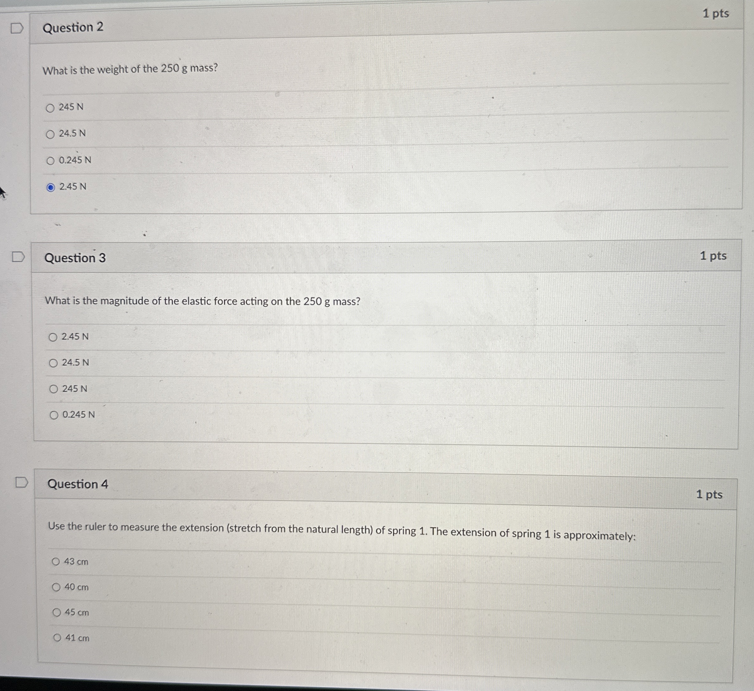 Solved Question 21 ﻿ptsWhat is the weight of the 250g | Chegg.com