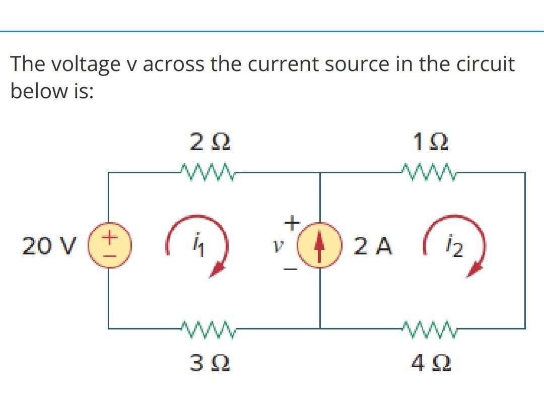 Solved The voltage v across the current source in the | Chegg.com