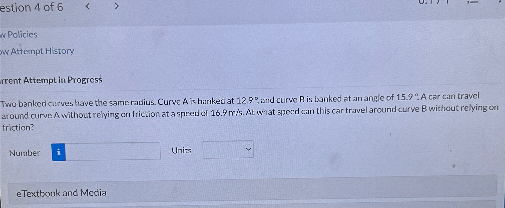 Solved estion 4 ﻿of 6w PoliciesAttempt Historyrrent Attempt | Chegg.com