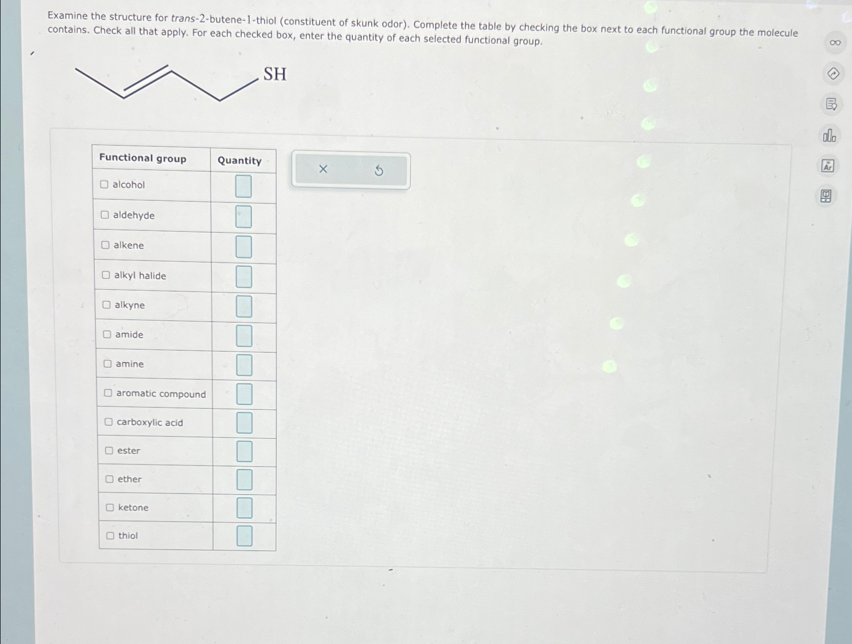 Solved Examine the structure for trans-2-butene-1-thiol | Chegg.com