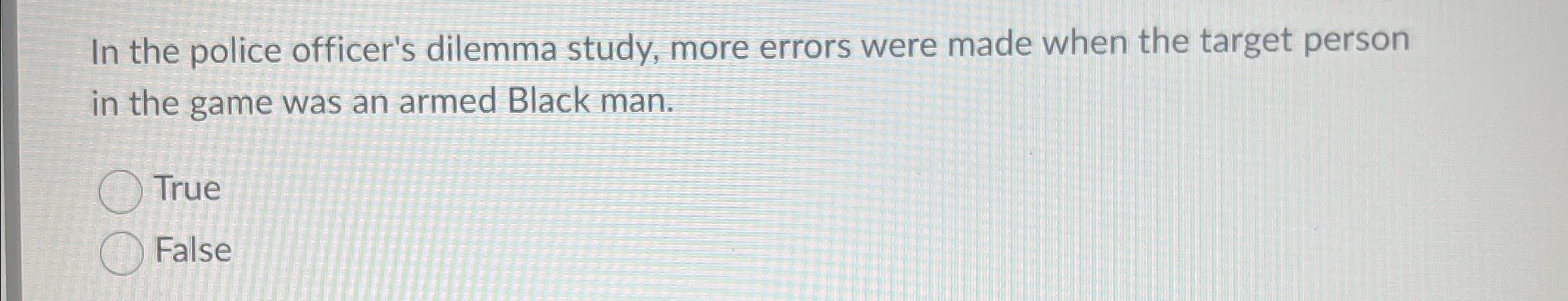 Solved In the police officer's dilemma study, more errors | Chegg.com Solved In the police officer's dilemma study, more errors | Chegg.com