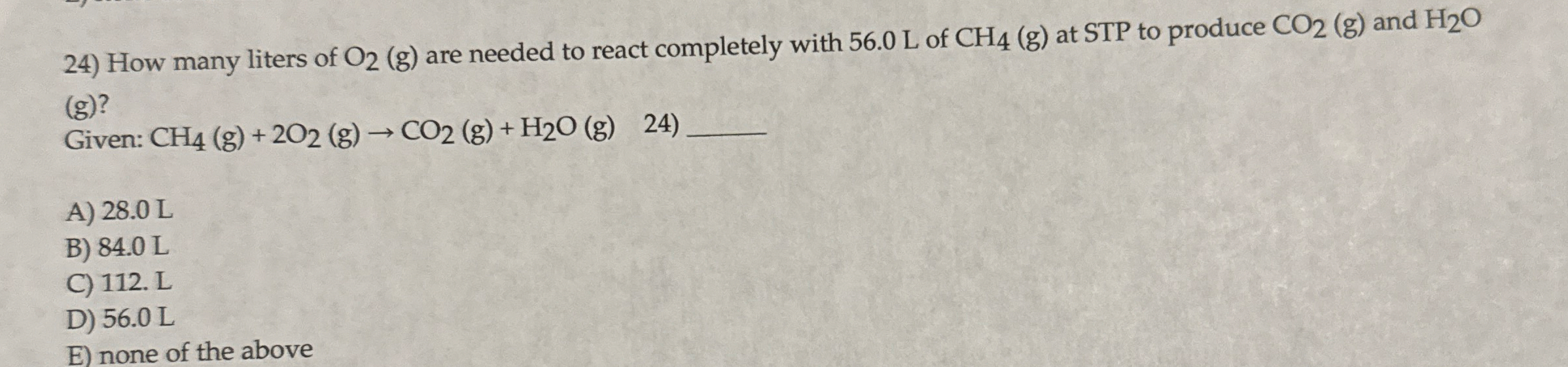 Solved How many liters of O2(g) ﻿are needed to react | Chegg.com