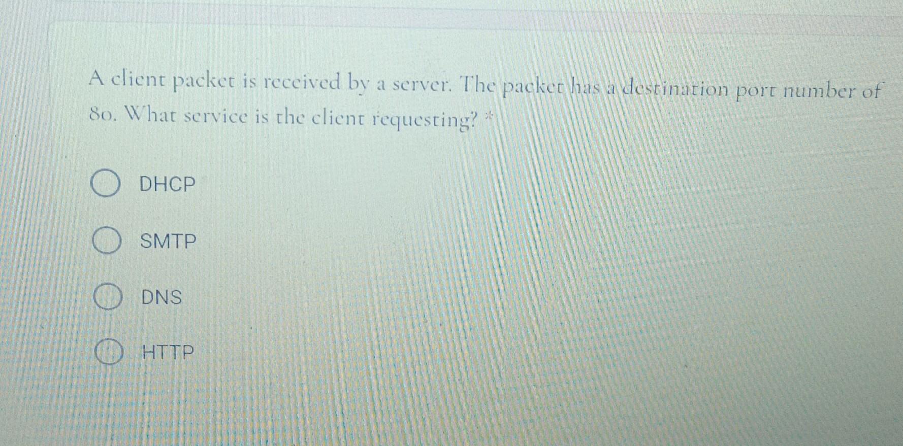 Solved A client packet is received by a server. The packer | Chegg.com