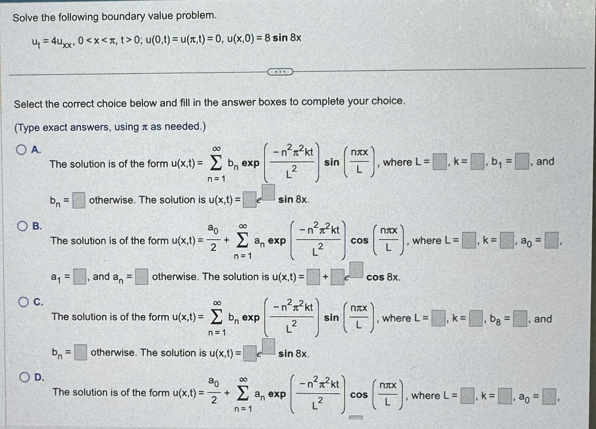 Solved Solve the following boundary value | Chegg.com