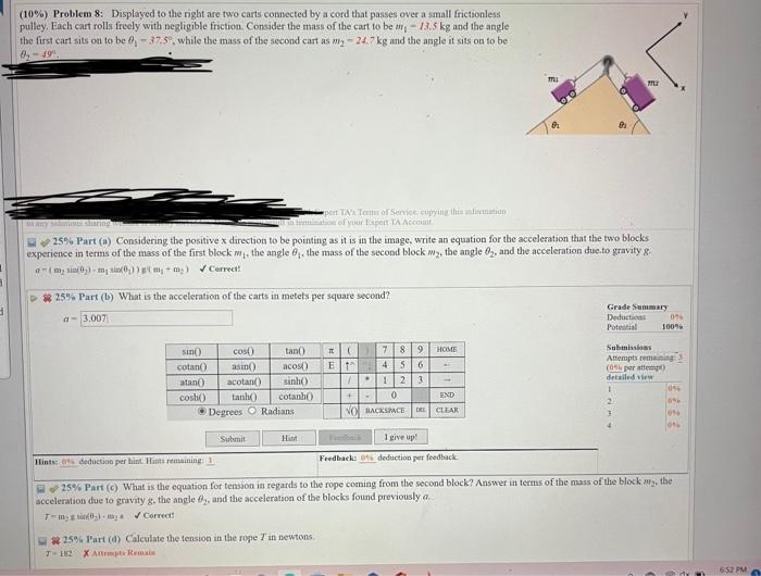 Solved (10\%) Problem 8: Displayed to the right are two | Chegg.com