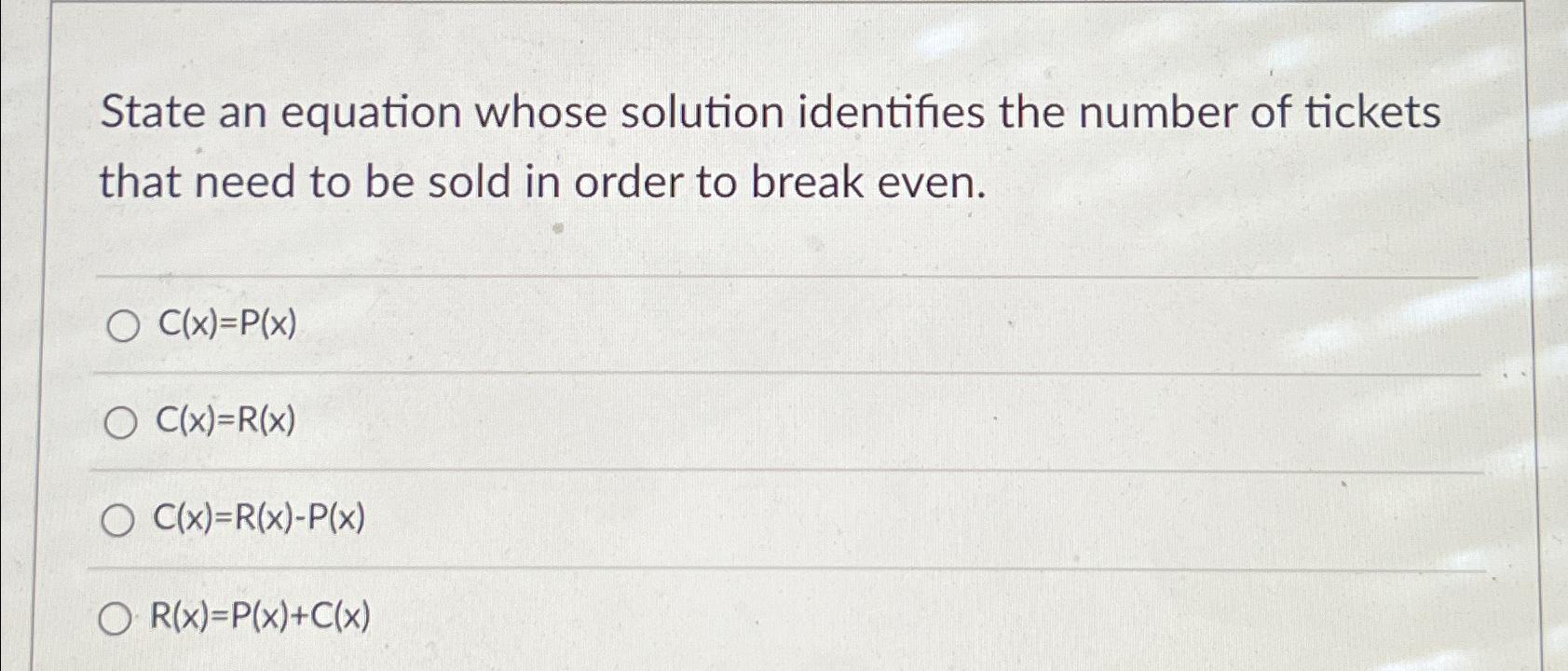 Solved State an equation whose solution identifies the | Chegg.com