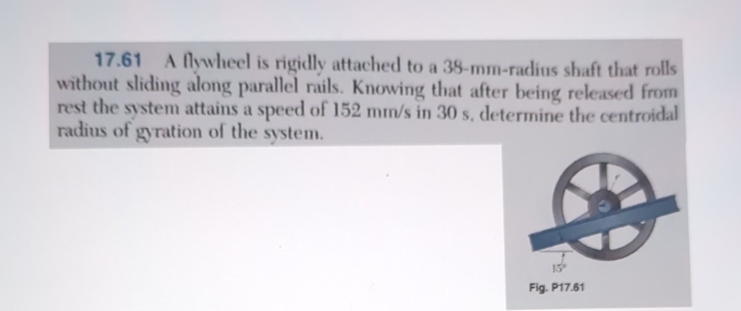 Solved 17.61 ﻿A flywheel is rigidly attached to a | Chegg.com