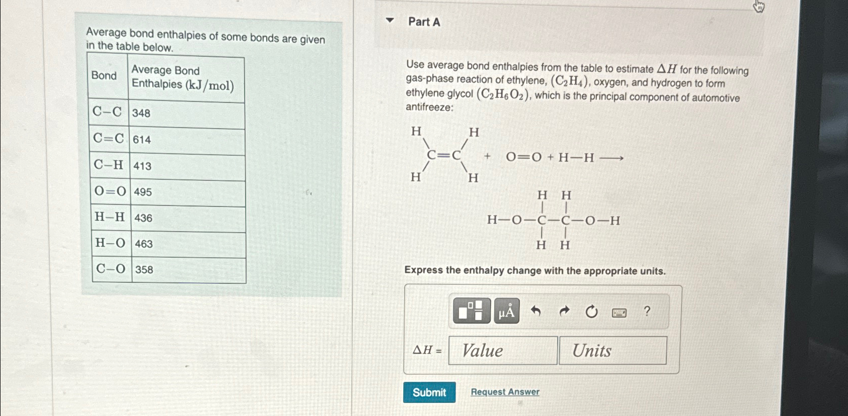Average bond enthalpies of some bonds are given in | Chegg.com