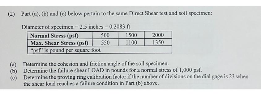 Solved (2) ﻿Part (a), (b) ﻿and (c) ﻿below pertain to the | Chegg.com