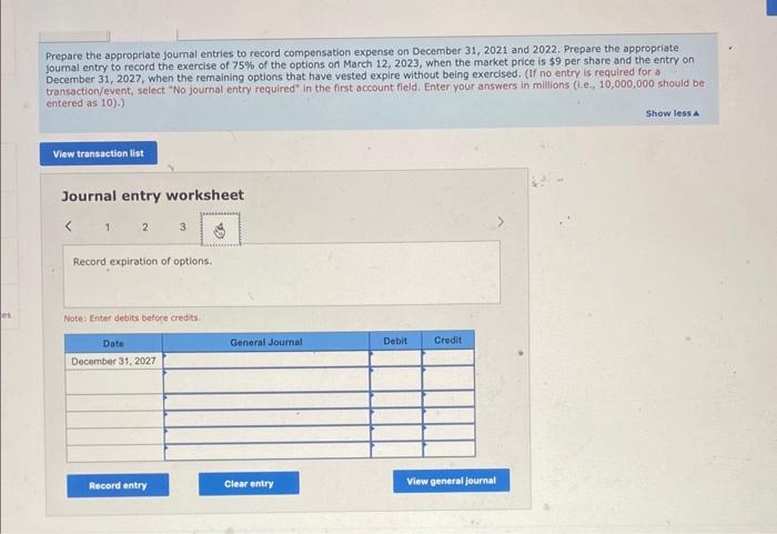 Solved Exercise 19-8 (Algo) Stock options exercise; | Chegg.com