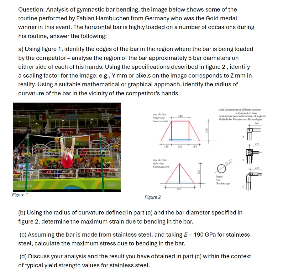Solved Question: Analysis of gymnastic bar bending, the | Chegg.com