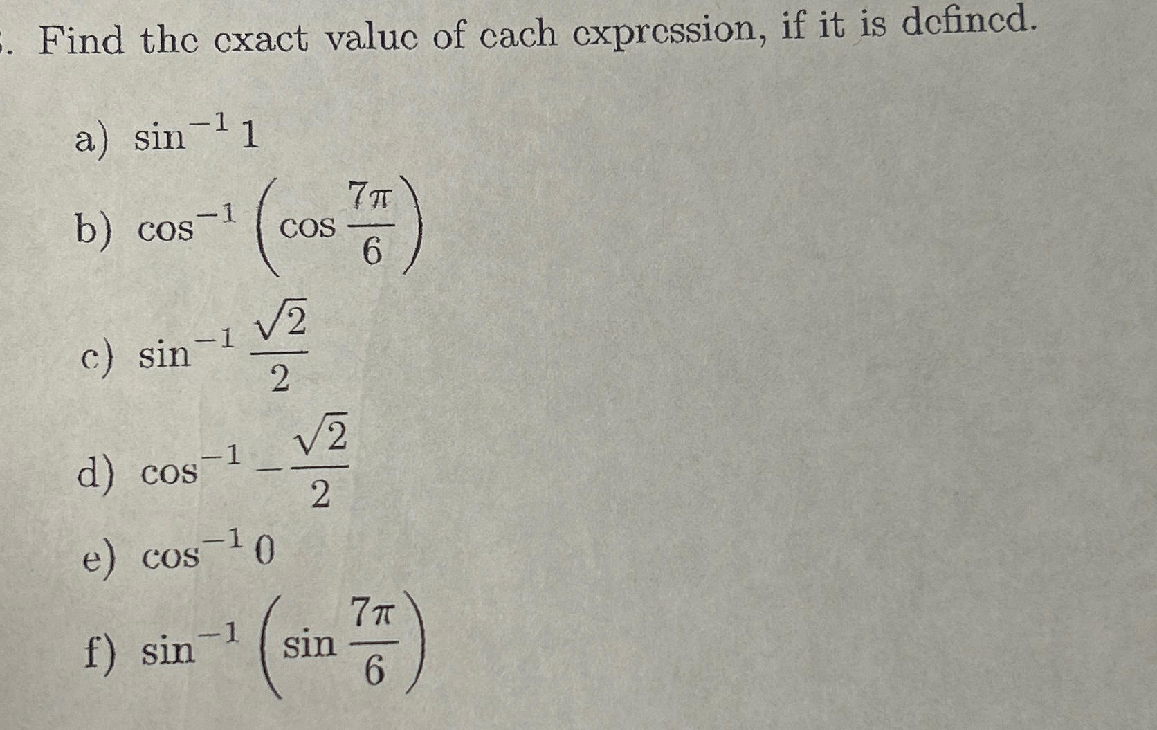 Solved Find th exact value of cach expression, if it is | Chegg.com