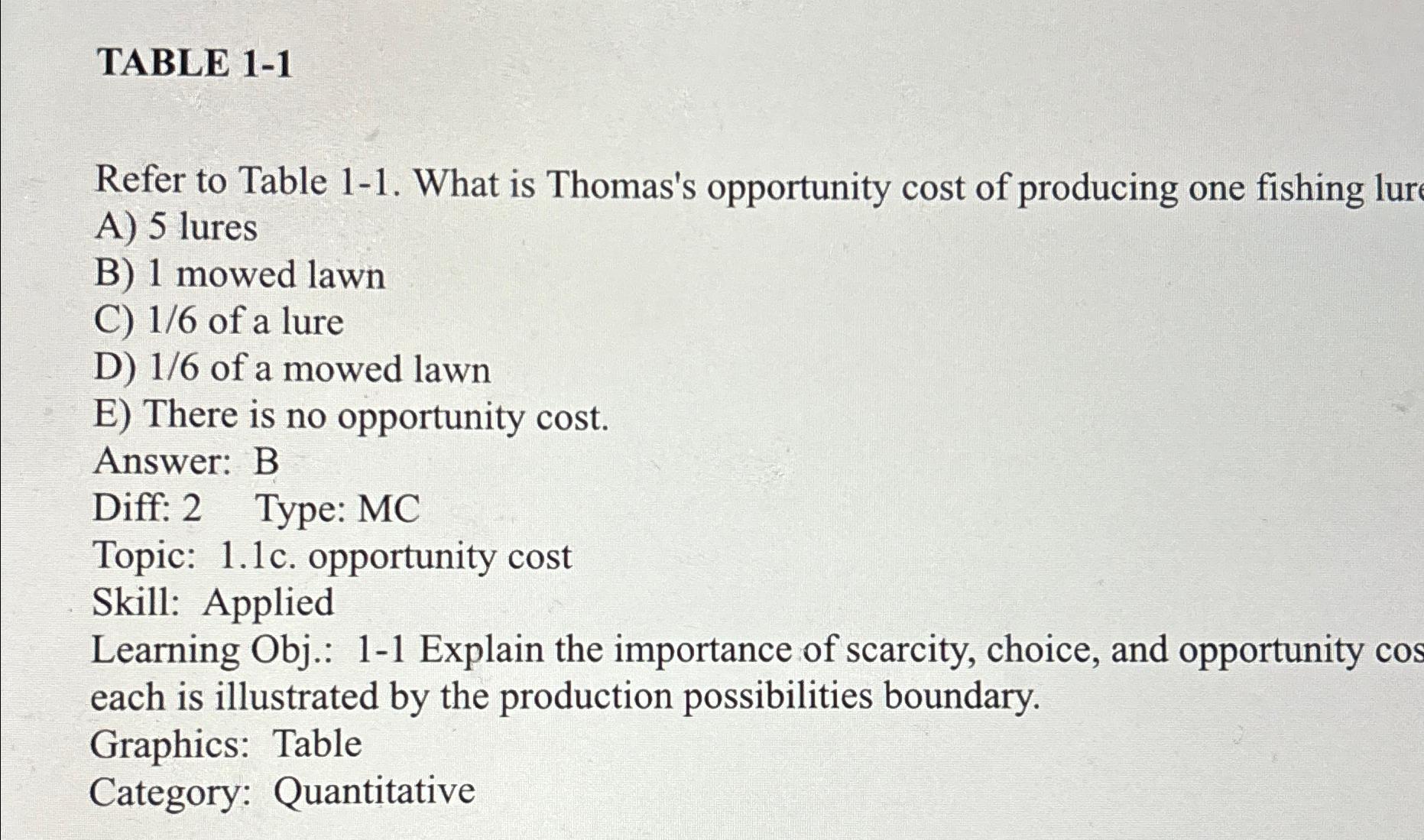 Solved TABLE 1-1Refer to Table 1-1. ﻿What is Thomas's | Chegg.com