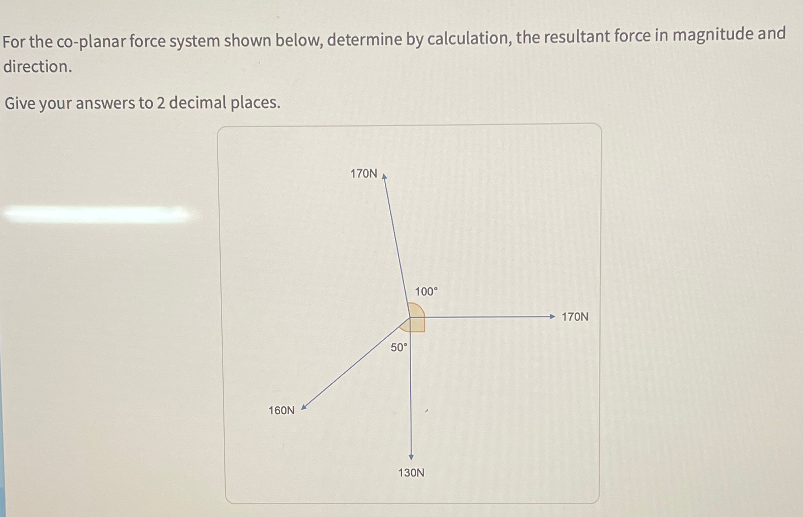 Solved For the co-planar force system shown below, determine | Chegg.com