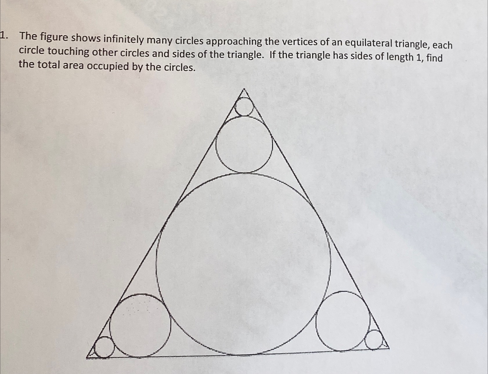 Solved The Figure Shows Infinitely Many Circles Approaching